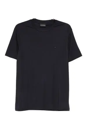 Emporio Armani Modal And Silk Blend T Shirt - Blue
