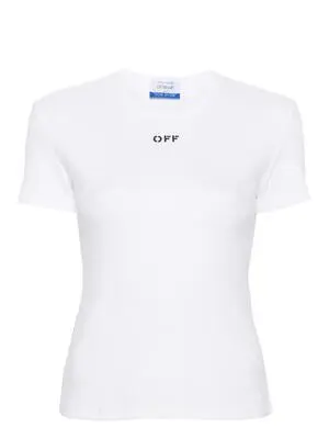 Off White Off Stamp Rib Basic Tee - White Black