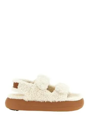 Moon Boot Shearling Sandals - White