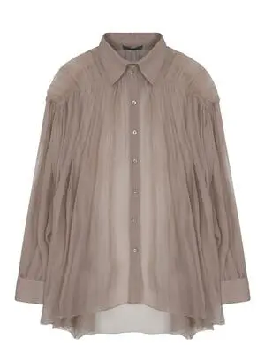 Alberta Ferretti Plissé Shirt - Beige