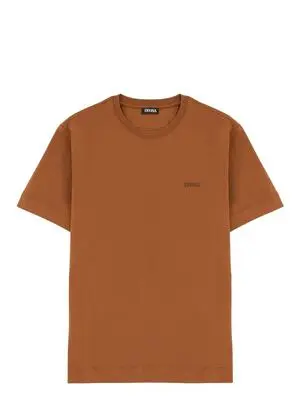 Zegna T Shirt With Logo - Brown