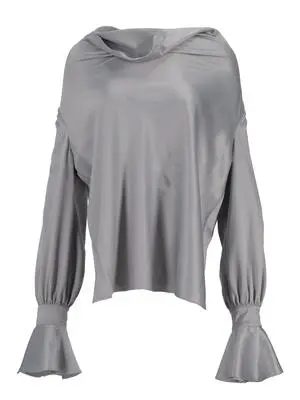 Pinko Crepe Satin Blouse - Grigio-monumento Gr.