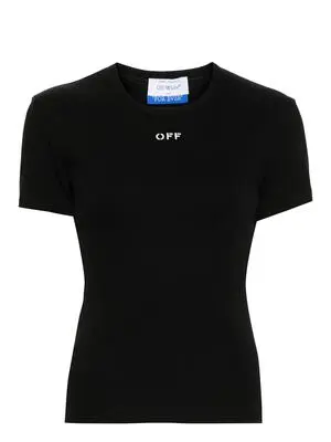 Off White Off Stamp Rib Basic Tee - Black White
