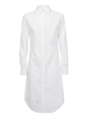 Thom Browne Classic Long Sleeve Oxford Shirt Dress White
