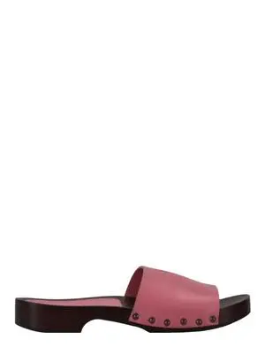 LA ROSE Leather Clogs - Rosa