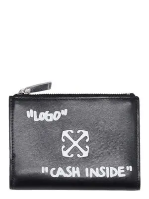 Off White Jitney Zipped Bifold - Black - White