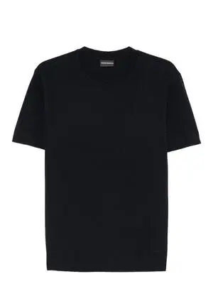 Emporio Armani Logo Cotton T Shirt Blue