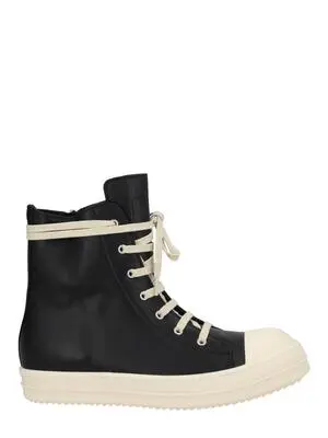 Rick Owens Leather High-top Sneaker - Black