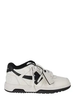 Off White Out Of Office Calf Leather Sneakers - White/black