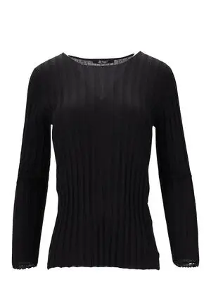 LA ROSE Cashmere And Silk Blend Top - Nero