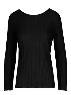 LA ROSE Cashmere And Silk Blend Top - Nero