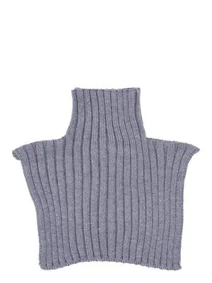 NICCOLO PASQUALETTI Ribbed Wool Capote Shrug - Charcoal