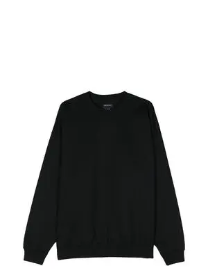 Y3 Logo Cotton Sweatshirt - Black