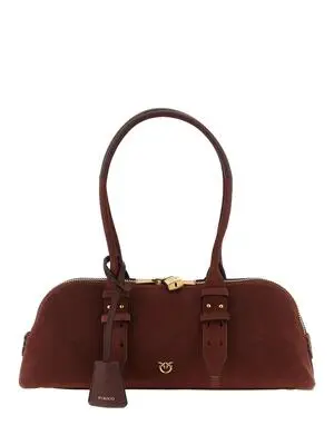Pinko Bowling Baguette Large Shoulder Bag - Bordeaux