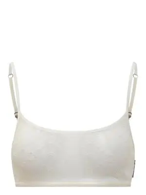 MARINE SERRE Recycled Mesh Flock Bralette - Off White