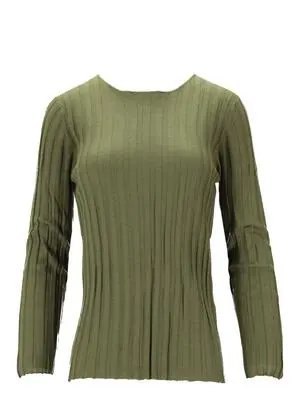 LA ROSE Cashmere And Silk Top - Verde Militare