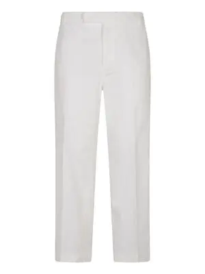 Thom Browne Utility Chino Trouser Garment Dye In Cotton Twill - White