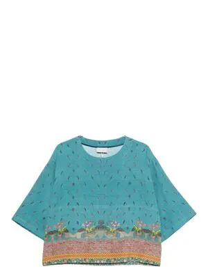 PIERRE-LOUIS MASCIA Printed Silk Blouse - Clear Blue