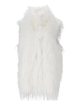 Pinko Neva Faux Fur Gilet - Bianco Seta