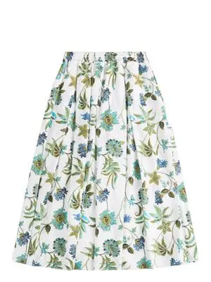 FAY Printed Cotton Skirt - White