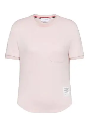 Thom Browne Short Sleeve Cotton T-shirt - Light Pink