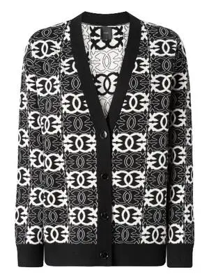 Pinko Jacquard Cardigan - Nero/bianco
