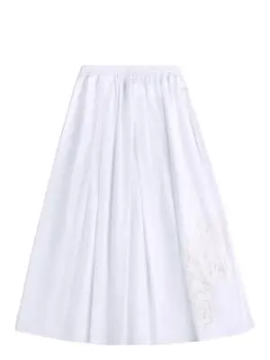 FAY Cotton A-line Long Skirt - White