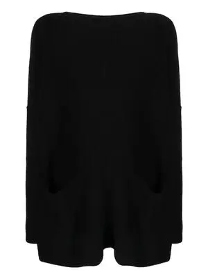 DANIELA GREGIS Cotton Boat Neck Sweater - Black