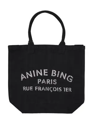 ANINE BING Leo Canvas Tote - Black