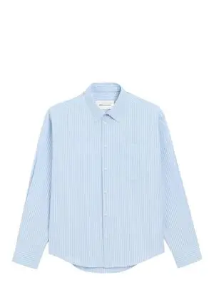 Ami Striped Cotton Shirt - Clear Blue