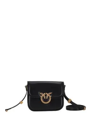 Pinko Love Box Bag Fl Mini Nappa + V - Nero-antique Gold