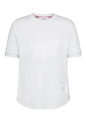 Thom Browne Short Sleeve Tee In Cotton Milano - White