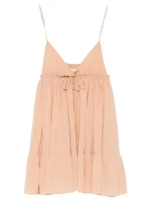Chloé Silk Mini Dress - Powder