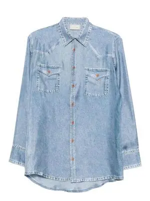 PIERRE-LOUIS MASCIA Silk Shirt - Clear Blue