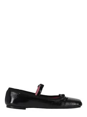 Vivetta Ballerina Flats With Bow And Ankle Strap - Nero