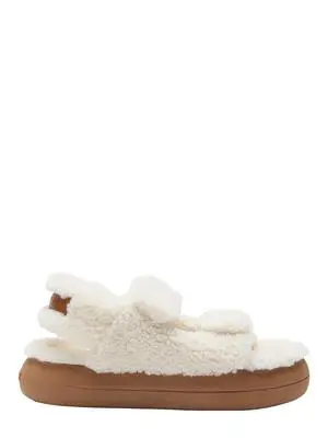 MOON BOOT RESORT Shearling Sandal - White