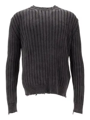 Off White Ink Arrow Rib Knit Crewneck - Vintage Black - Black