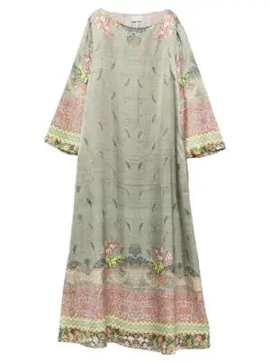 PIERRE-LOUIS MASCIA Printed Silk Dress - Kaki