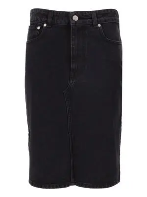 Stella McCartney Denim Lace Skirt - Black/black
