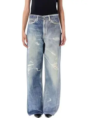 Our Legacy Cotton Denim Pants - Digital Denim Print