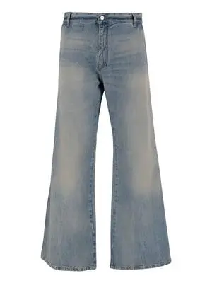 Amiri Cotton Denim Wide Leg Jeans - Light Denim