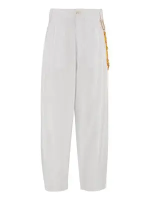 DARKPARK Phebe Cotton Trousers With Decorative Detail - White