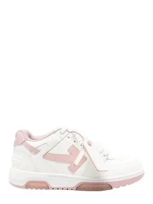Off White Out Of Office Leather Sneakers - White - Pink