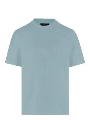 Amiri Cotton T Shirt With Logo - Clear Blue