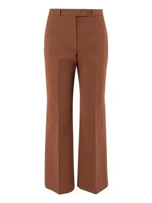 QL2 DONNA Stretch Cotton Straight Leg Pants - Brown