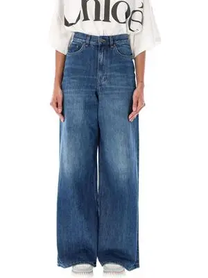 Chloé High-waisted Wide-leg Denim - Blue