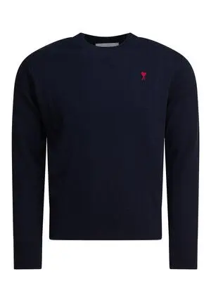 Ami Crewneck Merino Wool Sweater - Blue