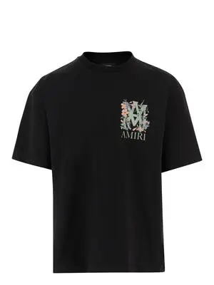Amiri Printed Cotton T Shirt - Black