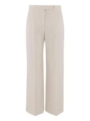 QL2 DONNA Stretch Cotton Straight Leg Pants - White