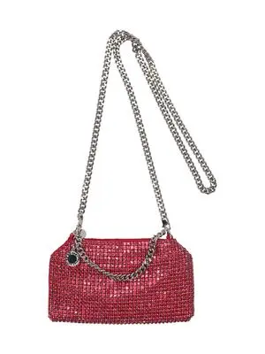 Stella McCartney Crystal Mesh Clutch With Chain Strap - Red